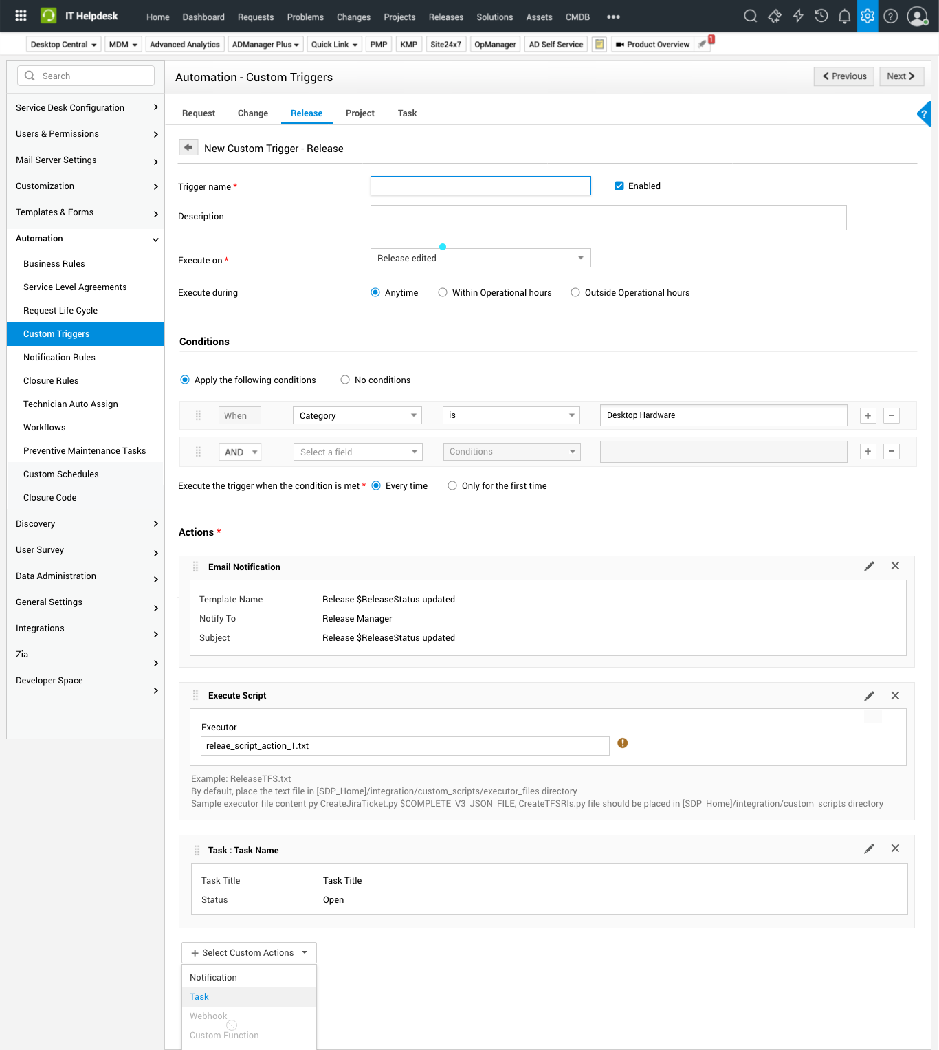 ManageEngine ServiceDesk Plus